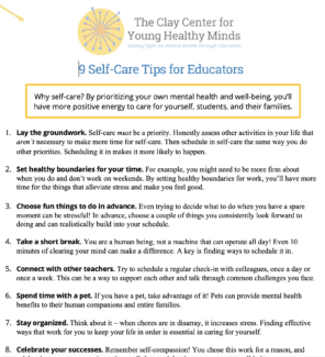 9 Self-Care Tips for Teachers - Clay Center for Young Healthy Minds